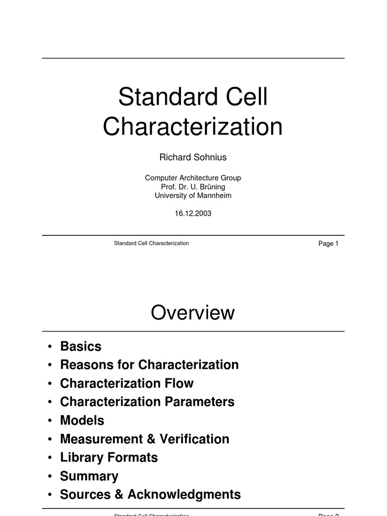Standard Cell Library Characterization Guide | PDF | Electronic Engineering | Computer Engineering