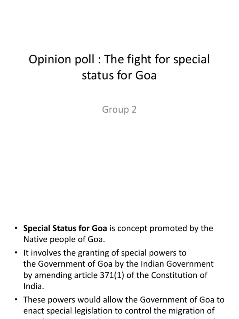 Goa:opinion Poll/spcial Status | PDF