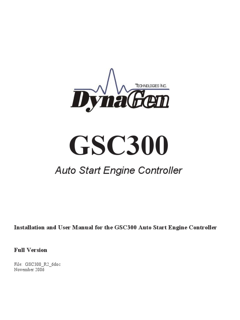 Generator Autostart Controller | PDF | Relay | Power Inverter