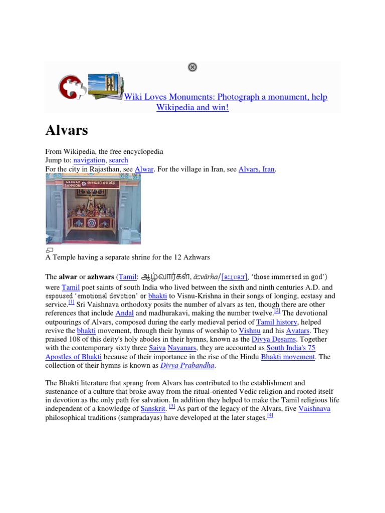 12 Alwars | PDF | Indian Poetics | Vaishnavism
