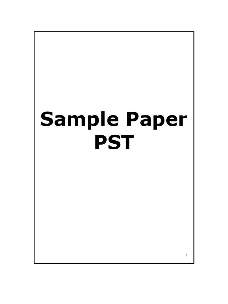 Sample Paper of PST | PDF | Sodium | Sodium Bicarbonate
