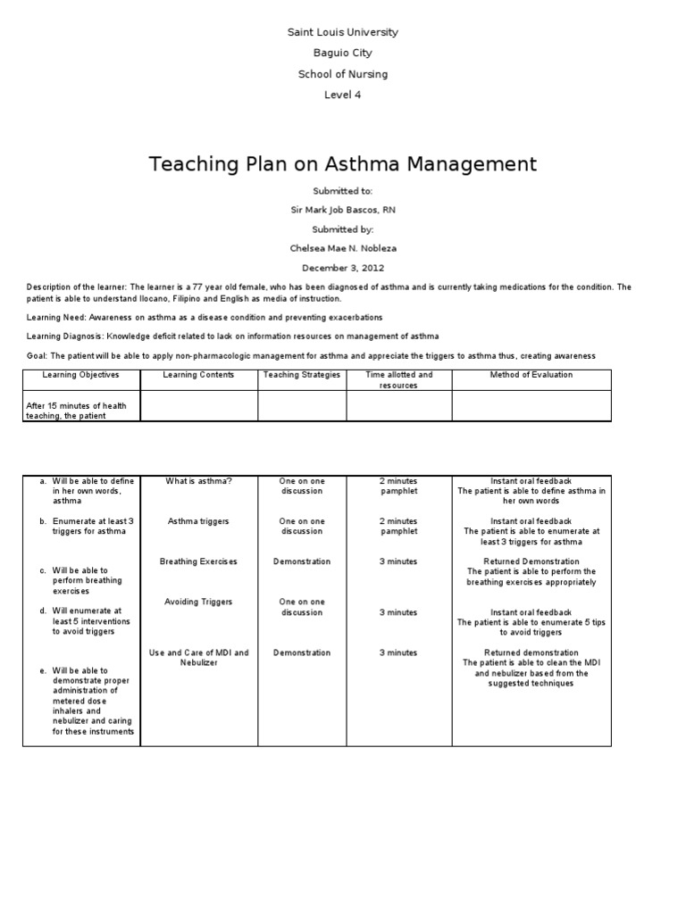 Asthma Teaching | PDF | Asthma | Breathing