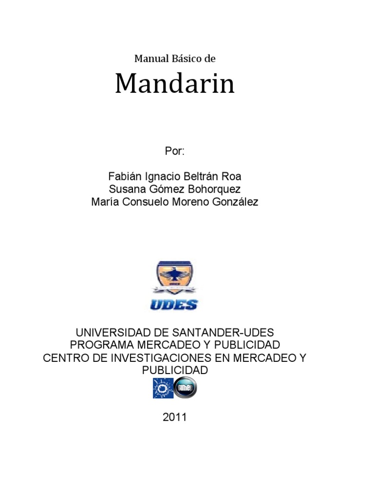 Manual Basico De Chino Mandarin Pdf Idioma Chino Idiomas