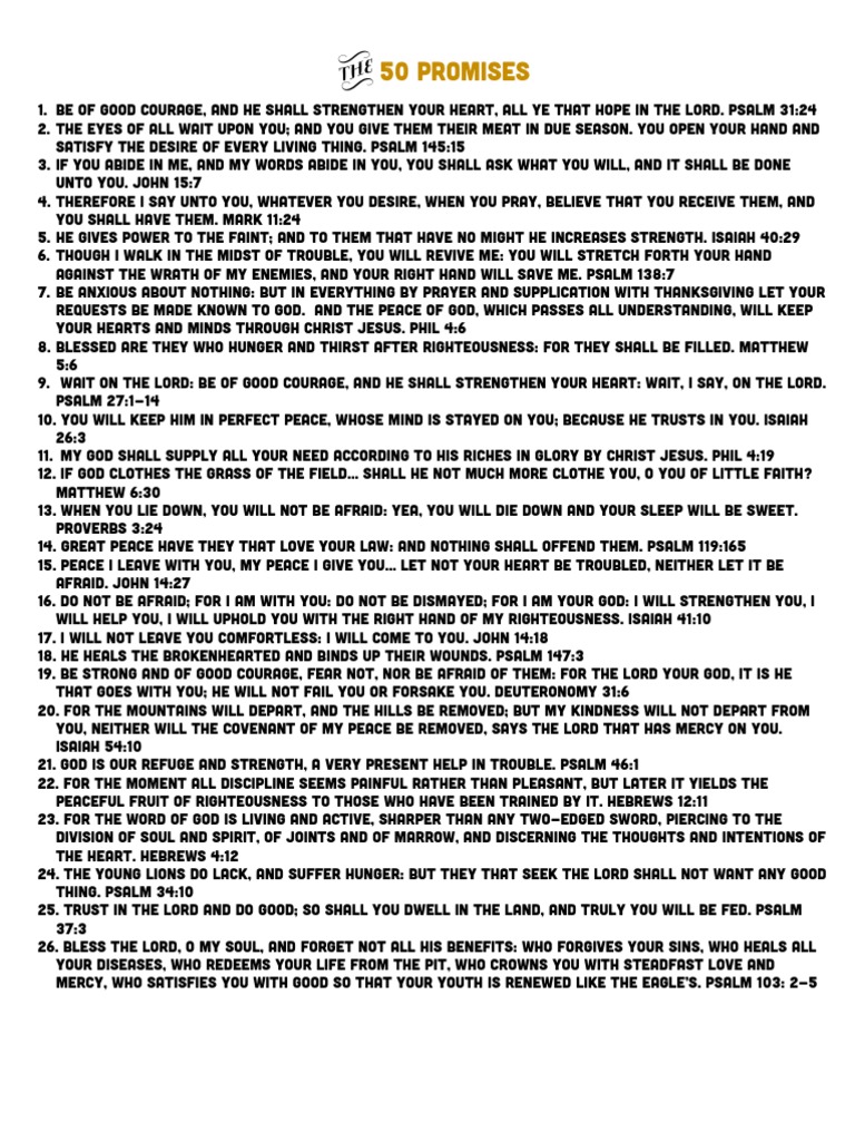50 Promises | PDF | Psalms | Prayer