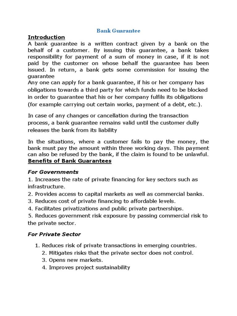 Bank Guarantee Types | PDF | Guarantee | Letter Of Credit