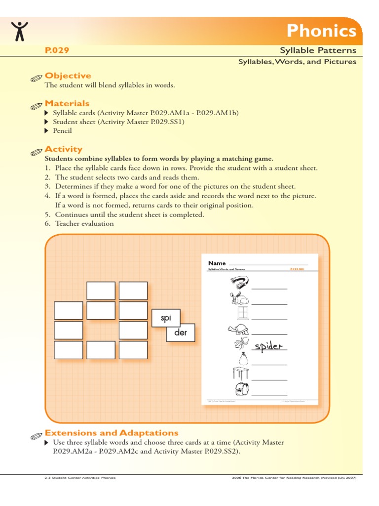 2nd and 3rd Grade Phonics Syllable Patterns | PDF | Phonics | Linguistics