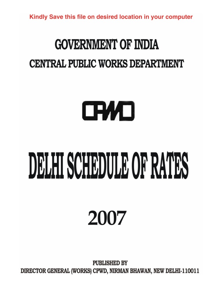 Delhi Schedule Rate | PDF | Door | Screw