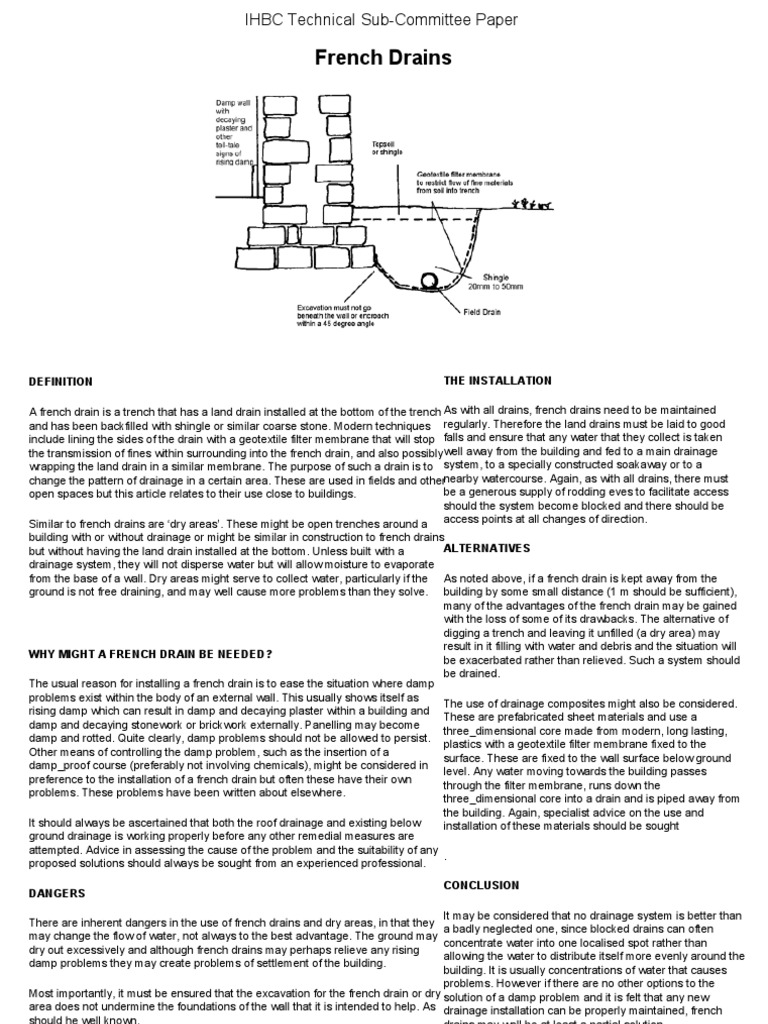 French Drains | PDF | Drainage | Building Technology