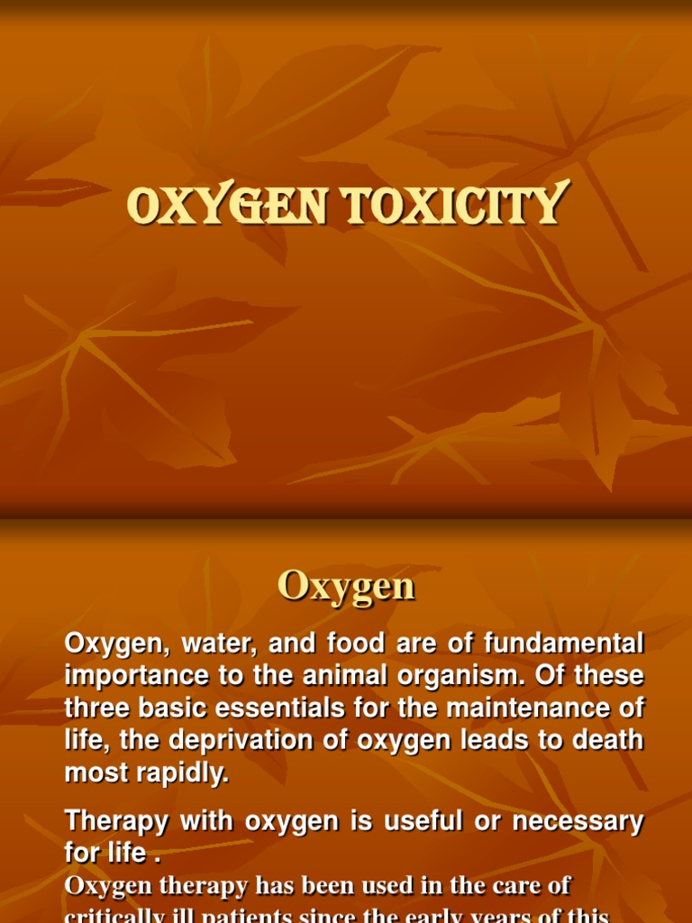 Oxygen Toxicity | PDF | Antioxidant | Radical (Chemistry)