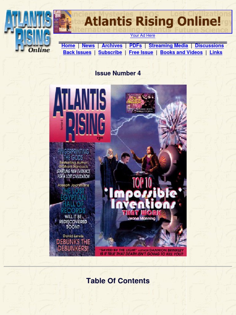 Atlantis Rising Magazine #4 | PDF | Parapsychology | Paranormal