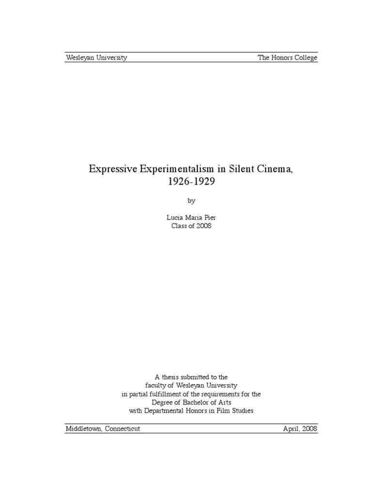 Expressionism In Silent Cinema Pdf Expressionism