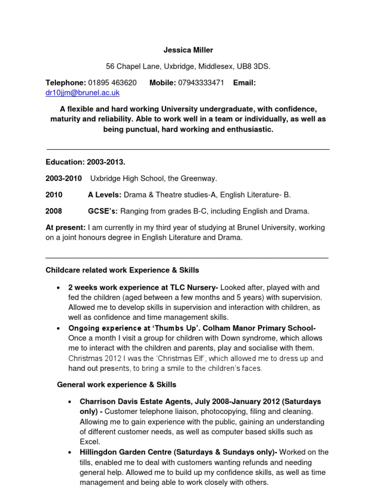Jessica Brunel's CV Overview | PDF