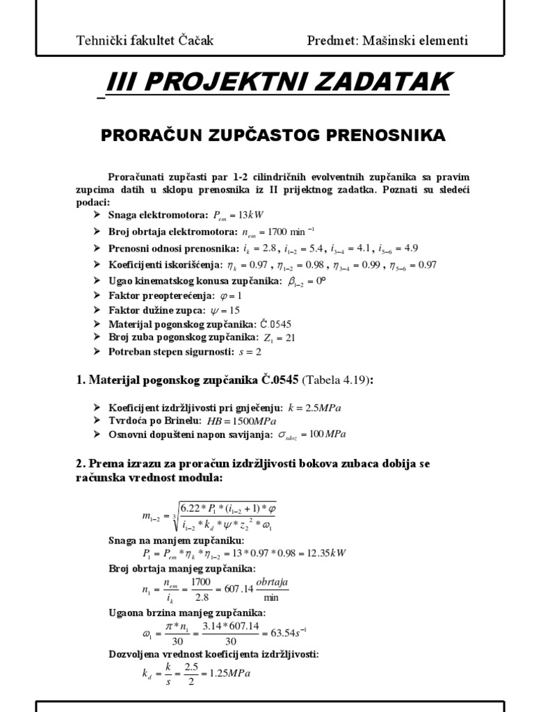 Graficki Rad Masinski Elementi 3 (Proracun) | PDF