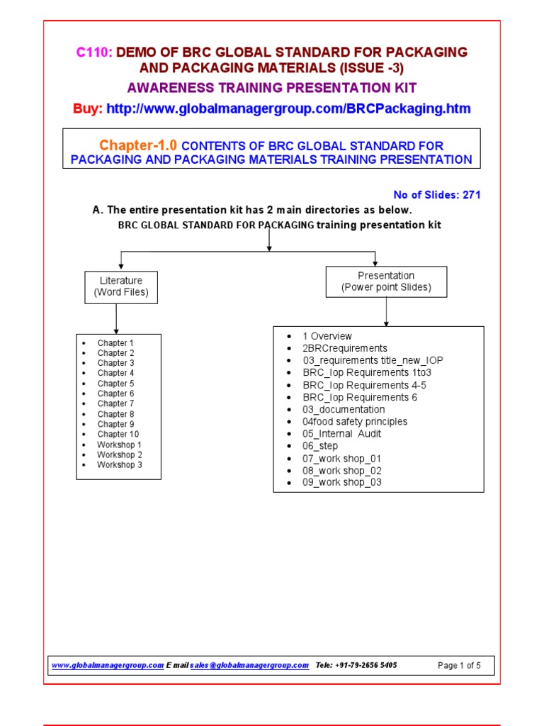BRC Global Standard For Packaging Material | Download Free PDF | Hazard ...