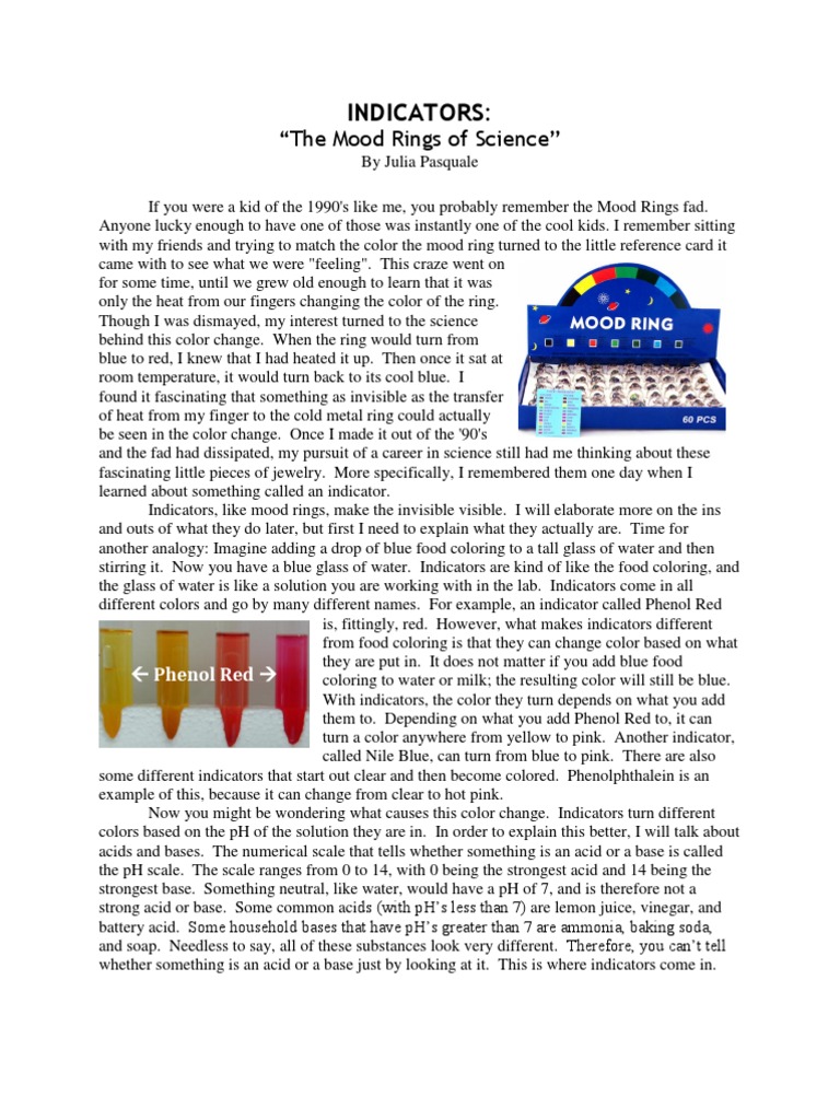Science Behind Mood Ring Color Change | PDF | Titration | Chemistry