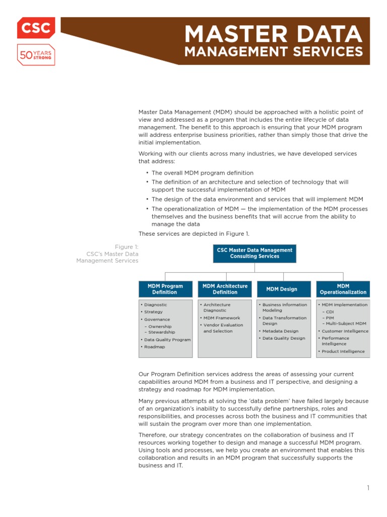 3 CSC Master Data Management Services | PDF | Business Process | Supply Chain