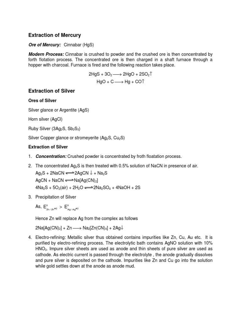Extraction of Mercury | PDF