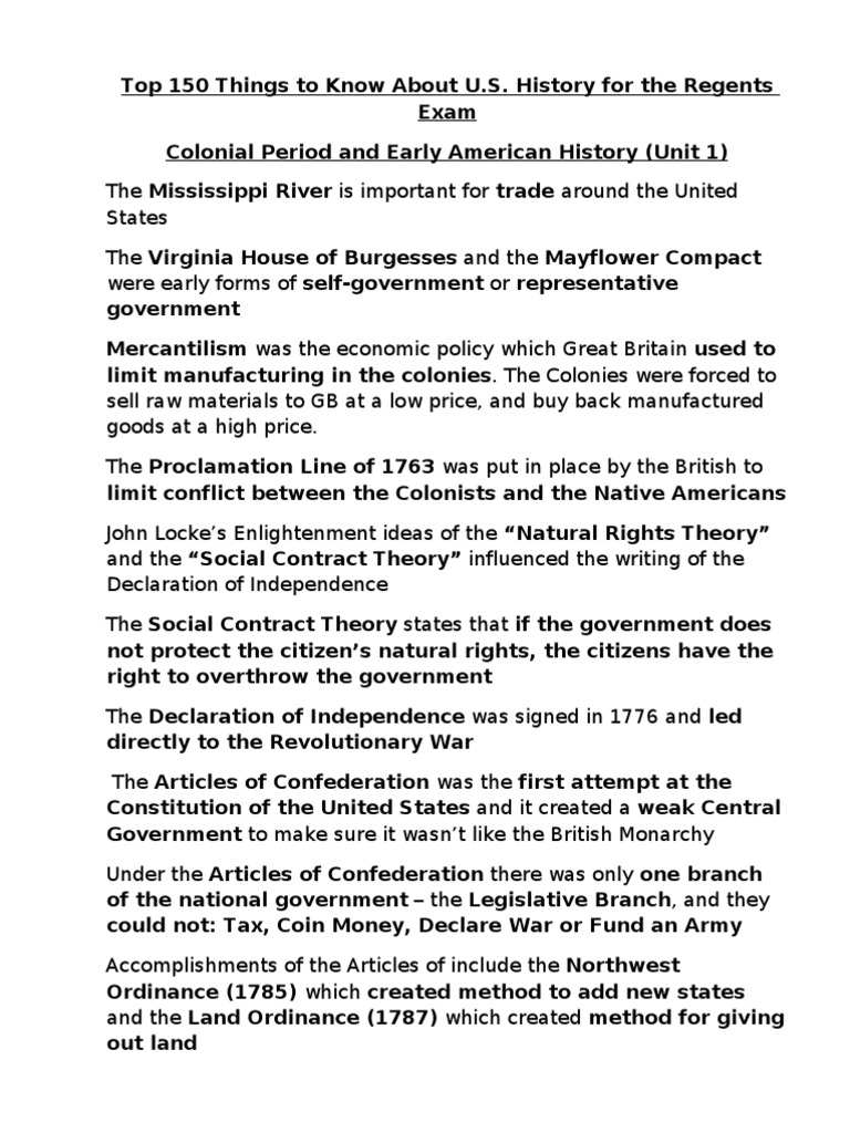 U.S. History Regents Exam Study Guide | PDF | United States ...