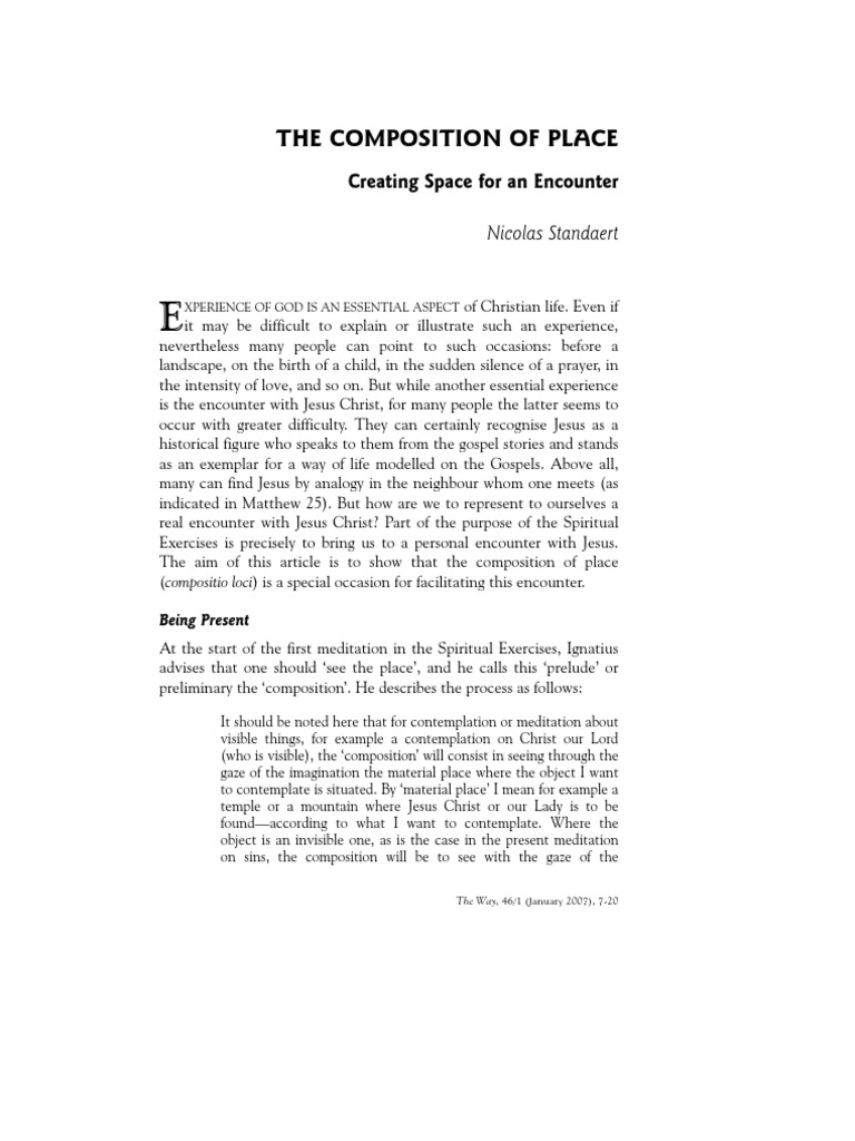 The Composition of Place: Creating Space For An Encounter Nicolas ...