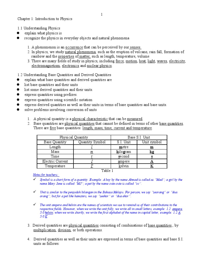 Form 4 Chapter 1 Physics | PDF | Observational Error | Volt