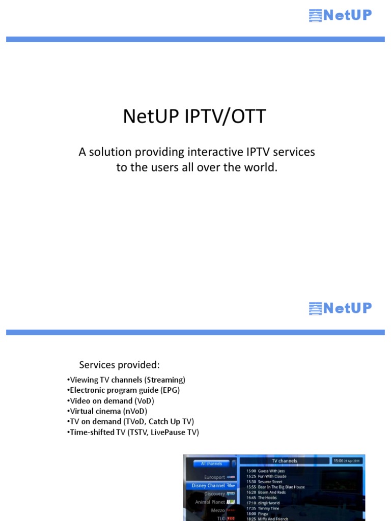 NetUP IPTV Brochure | PDF | Iptv | Streaming Media