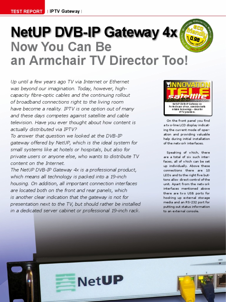NetUP IPTV Brochure From Sat MGZ | PDF | Iptv | Gateway ...