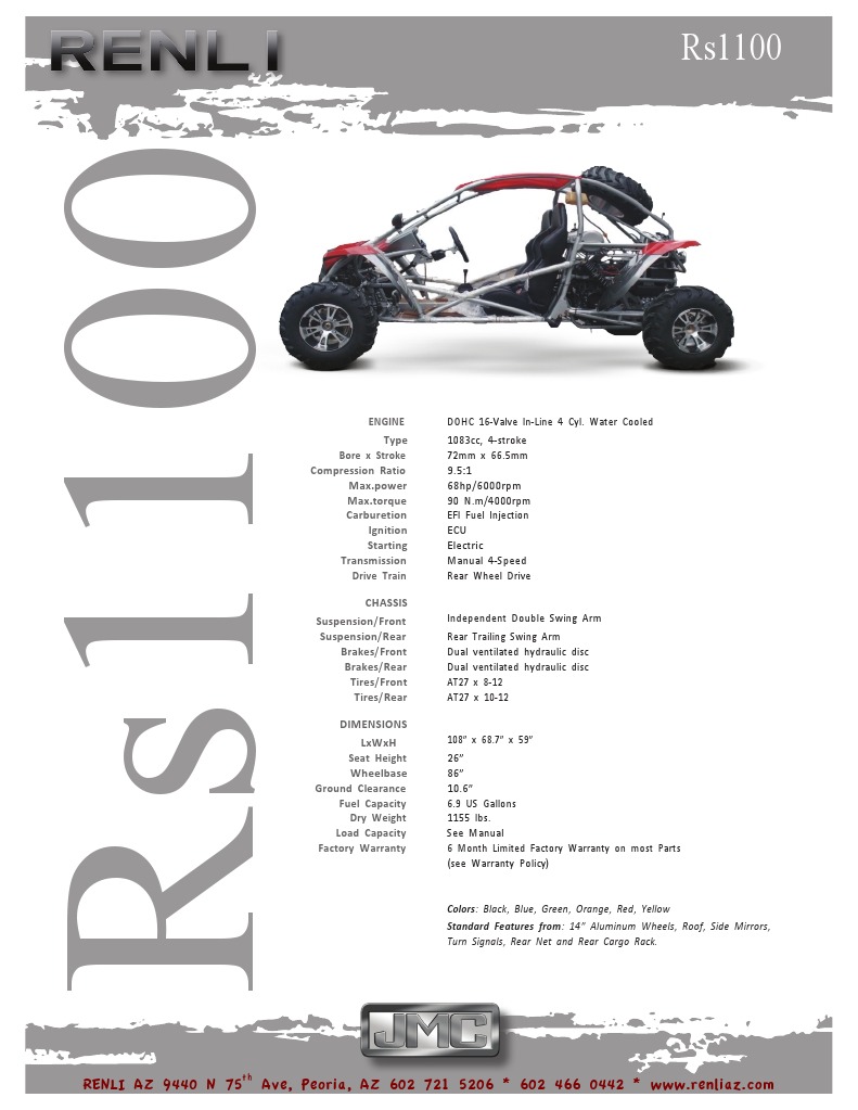 Renli 1100 Handout | PDF | Suspension (Vehicle) | Transport