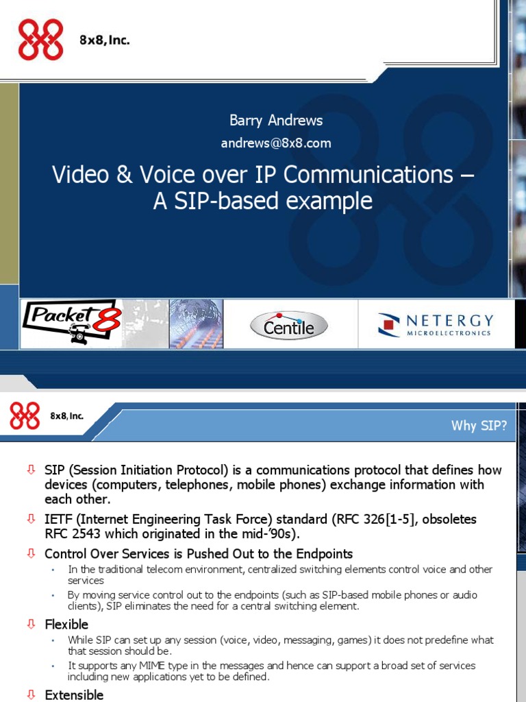 Video & Voice Over IP Communications - A SIP-based Example: Barry Andrews | PDF | Session ...