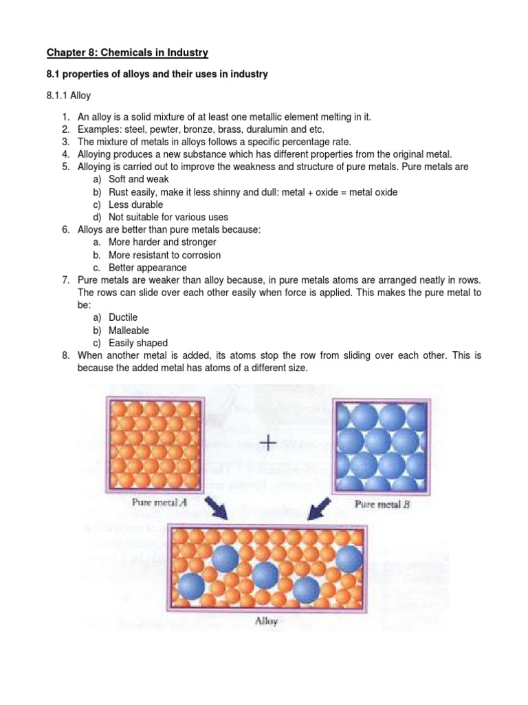 Chapter 8 Form 4 Scince | PDF | Alloy | Metals