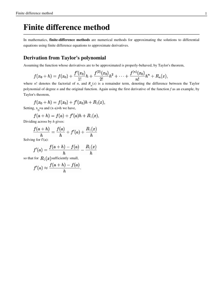 Finite Difference Wikipedia | PDF | Mathematics Of Computing | Abstract Algebra
