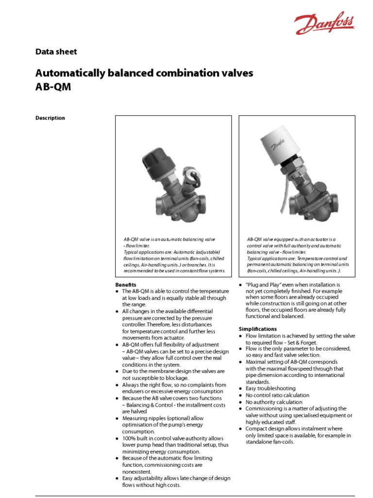 Danfoss ABQM | PDF | Valve | Mechanical Engineering