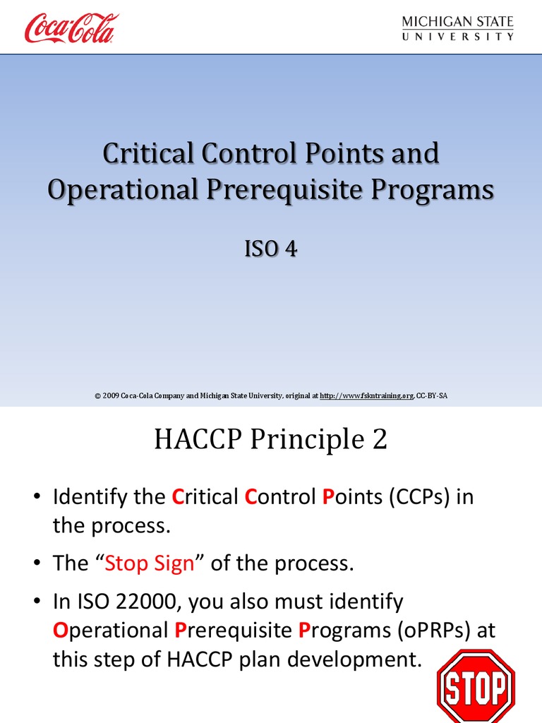 Critical Control Points and Operational Prerequisite Programs | PDF ...