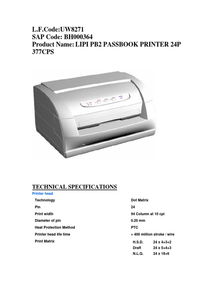 LIPI PB2.pdf | Printer (Computing) | Media Technology