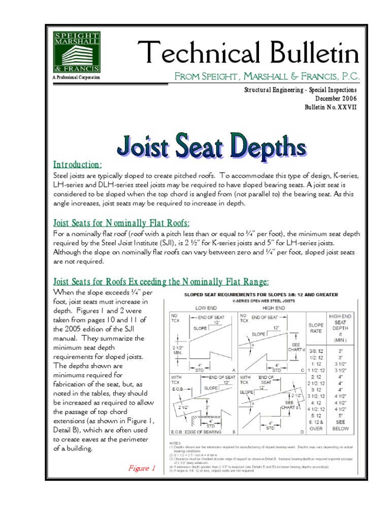 Joist Seat Depth | PDF