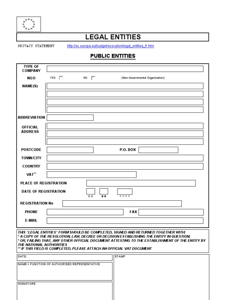 Annex D Legal Entity Sheet | PDF