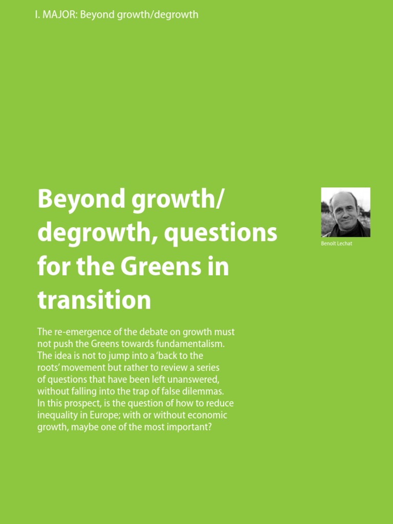 Beyond Growth/ Degrowth, Questions For The Greens in Transition | PDF ...