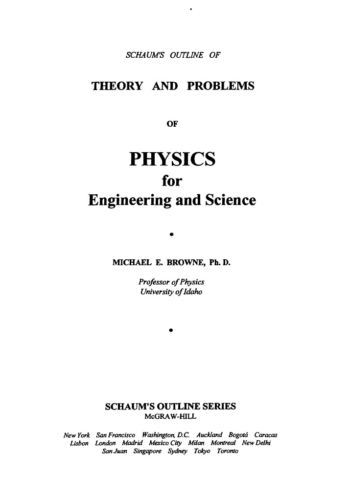 Schaum's Outline of Physics For Engineering and Science | PDF | Science ...