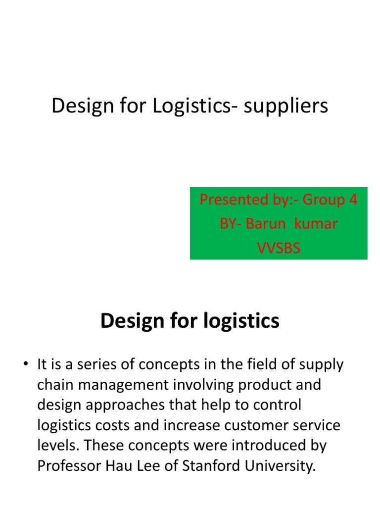 design for Logistics | Logistics | Inventory