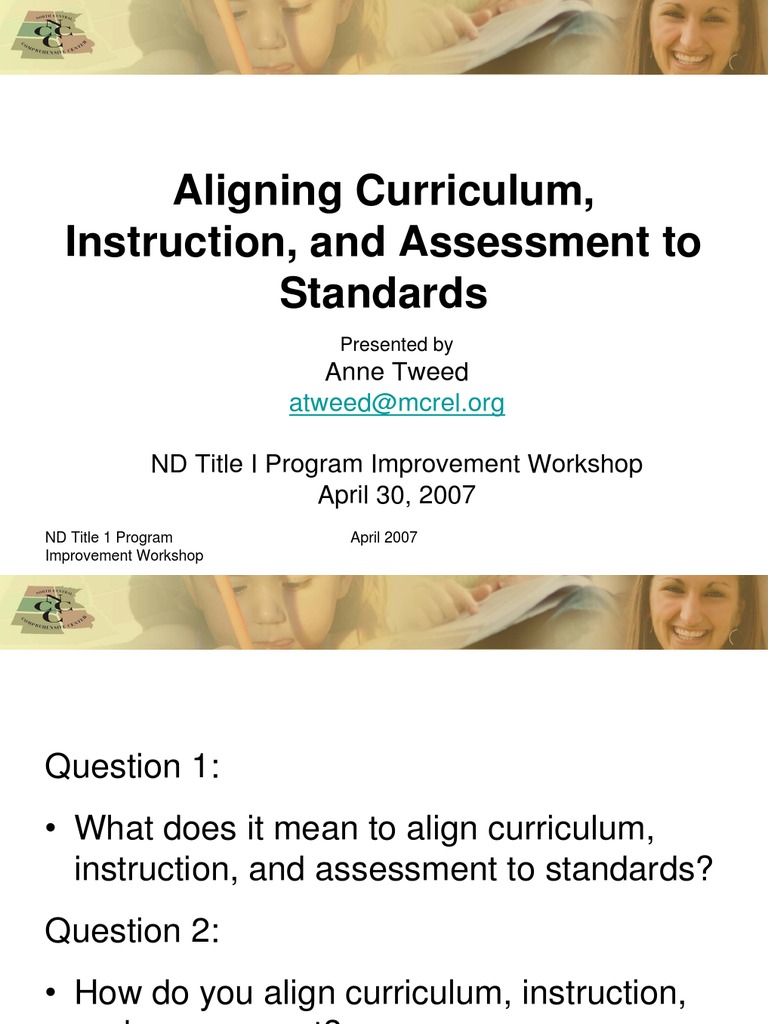 Aligning Curriculum, Instruction, and Assessment To Standards | PDF ...