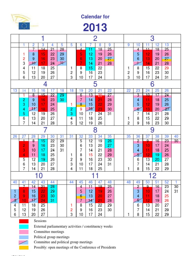 European Parliament Calendar 2013 | PDF