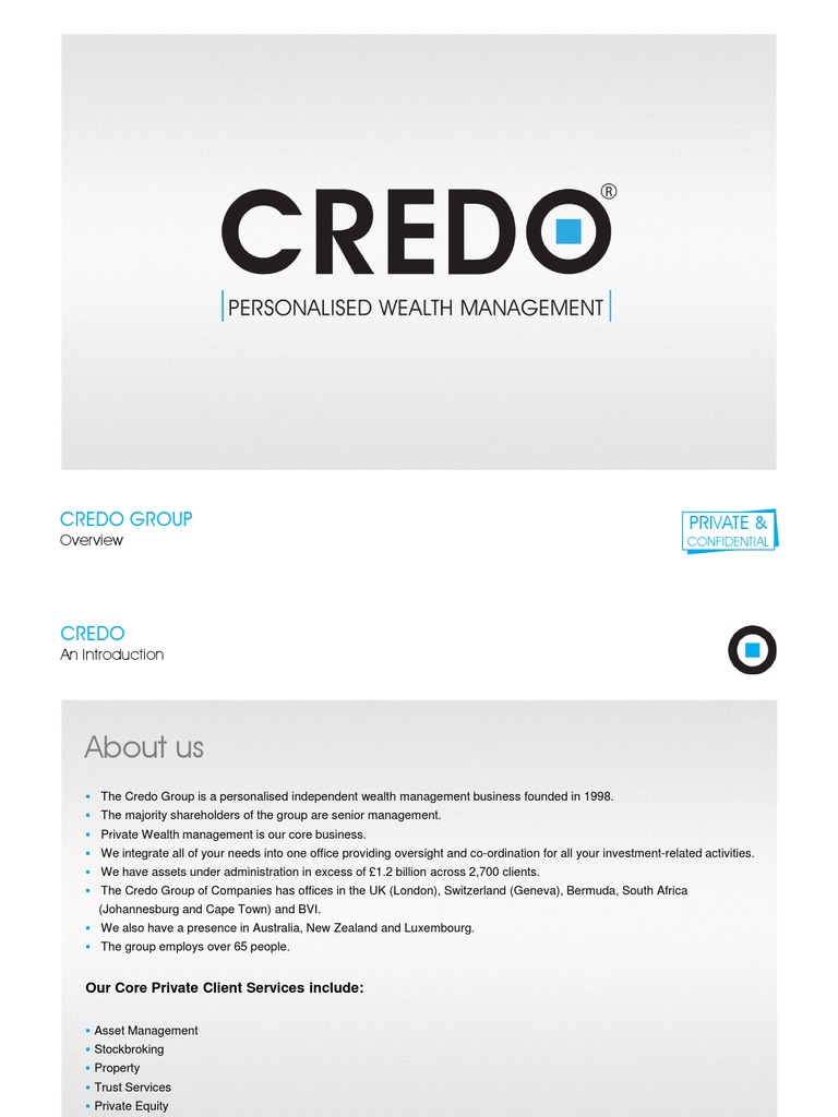 CREDO Presentation | PDF | Hedge Fund | Private Equity