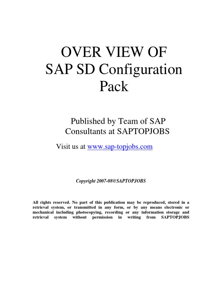 Sap SD Overview | PDF