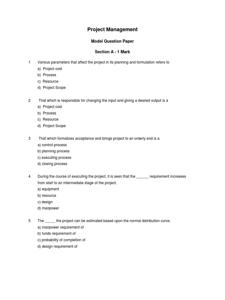 MB0049 Sample Questions | PDF | Project Management | Business Process