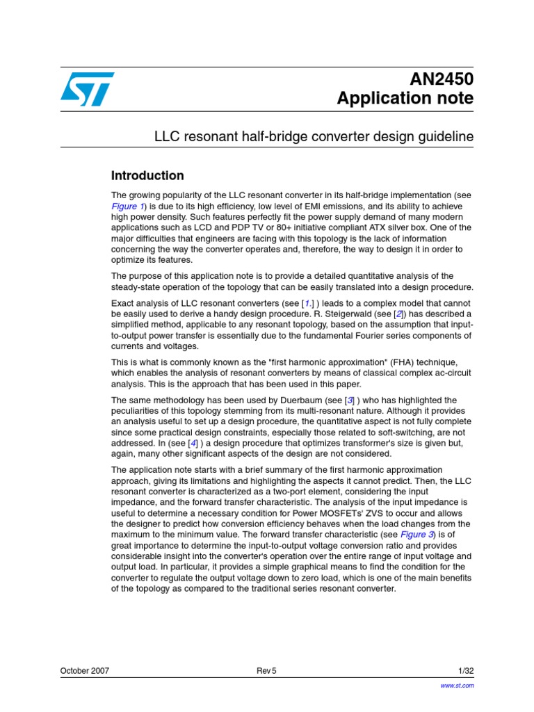 AN2450-L6599 Application Note PDF | PDF | Transformer | Electrical ...
