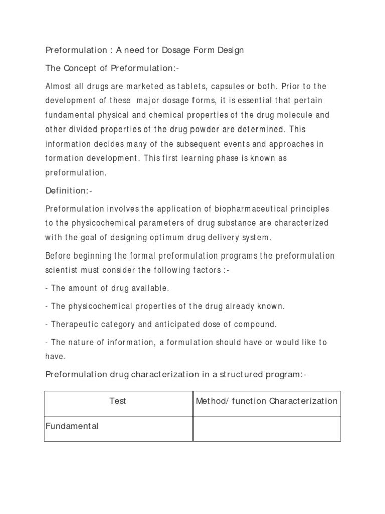 Preformulation Notes | PDF | Differential Scanning Calorimetry | Solubility