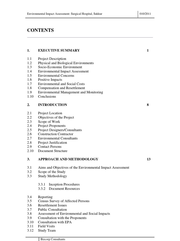 EIA Report for Surgical Hospital, Sukkur | PDF | Environmental Impact ...