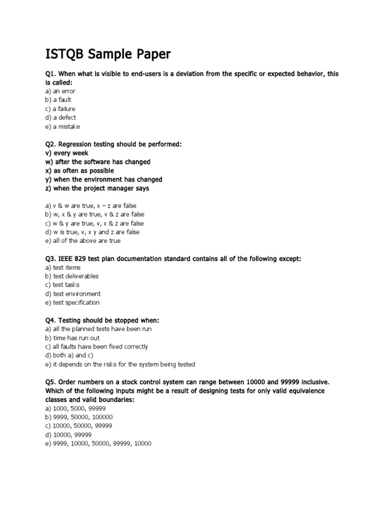 Istqb Questions | PDF