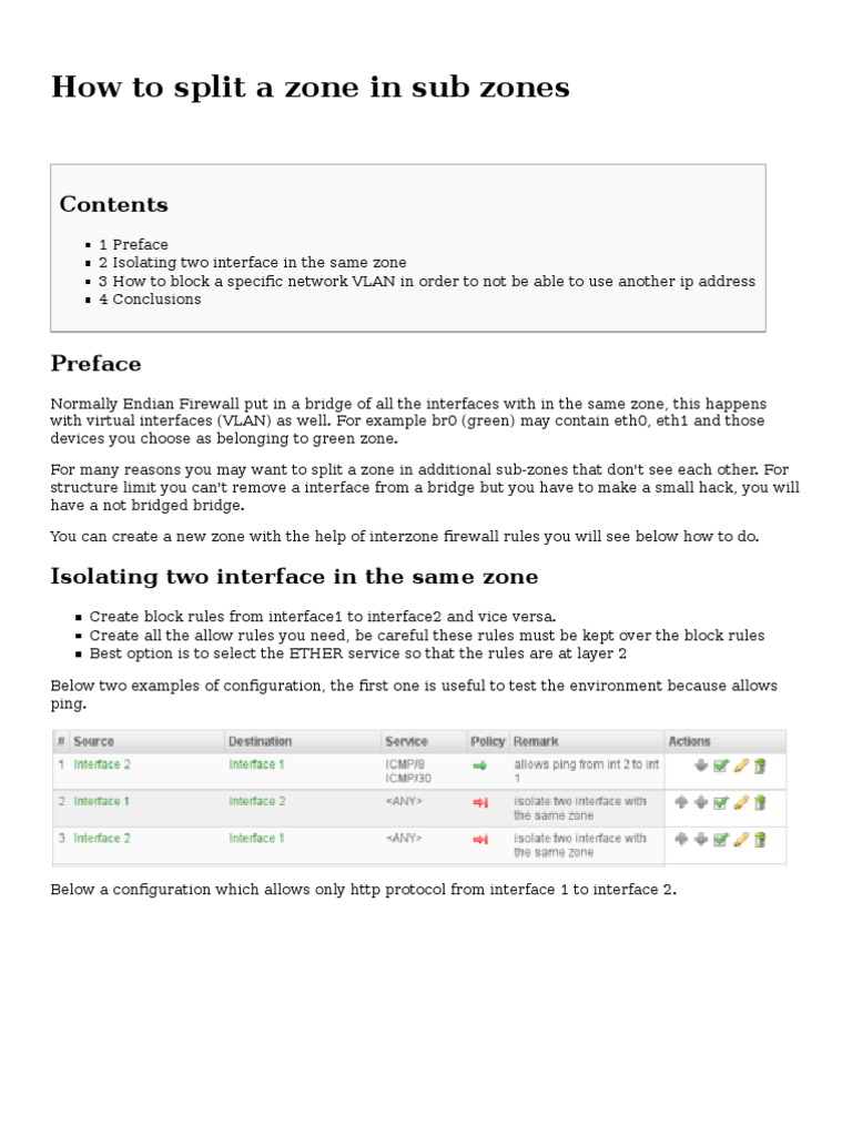 How To Split A Zone in Sub Zones | PDF | Firewall (Computing) | Ip Address