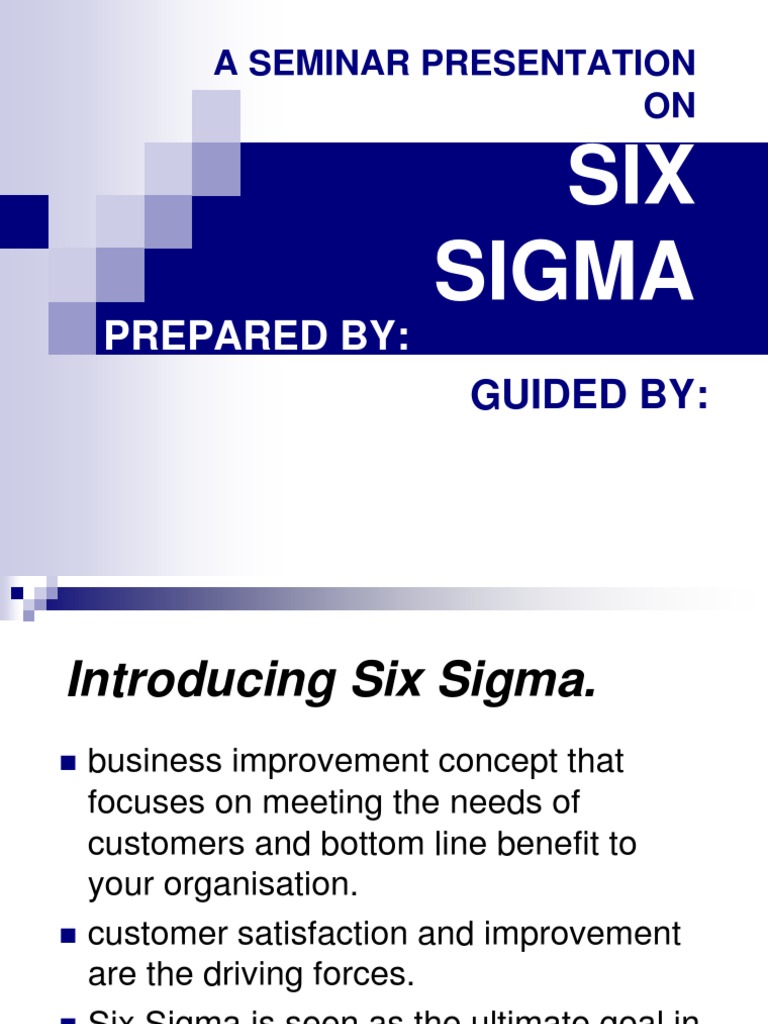 Six Sigma PPT 3 | PDF | Six Sigma | Business