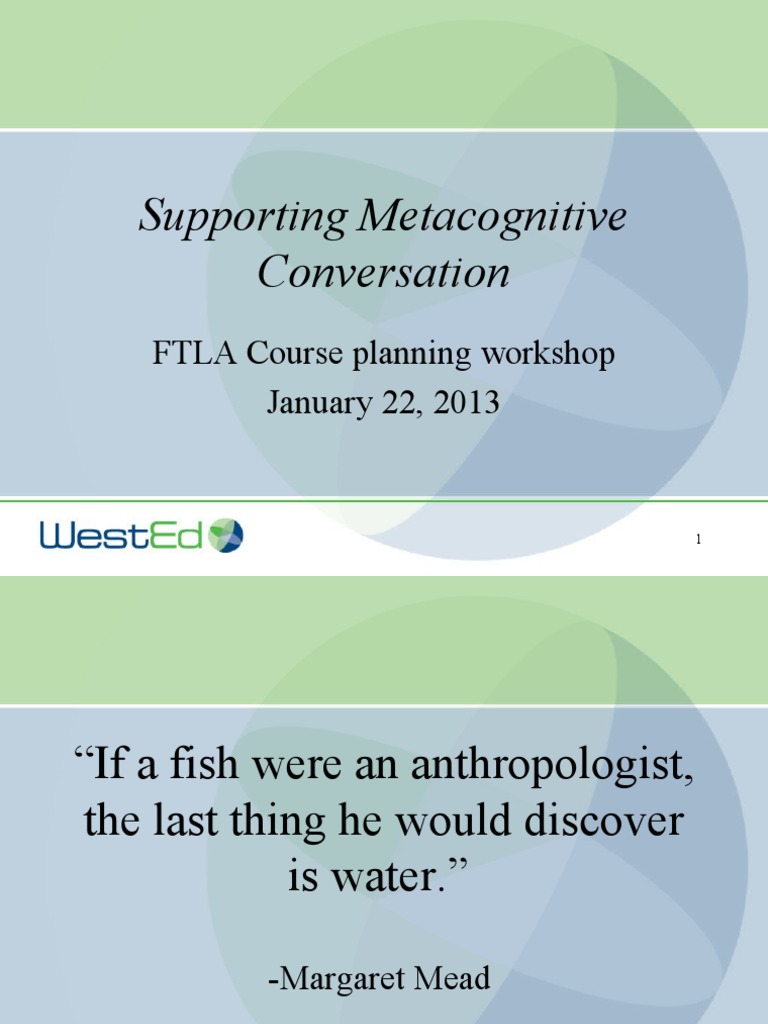 Supporting Metacognitive Conversation | PDF | Expert | Metacognition